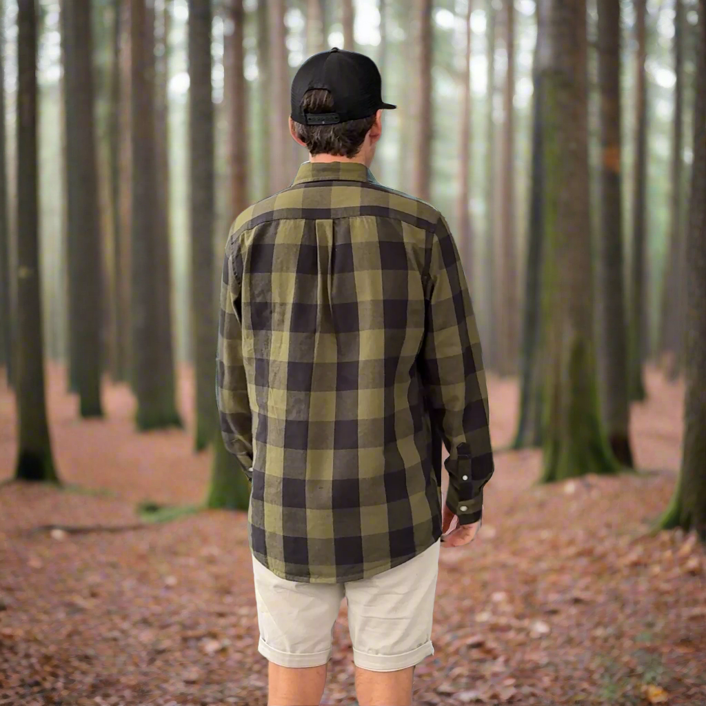 Embroidered Army Green Flannel shirt – TJ JACK