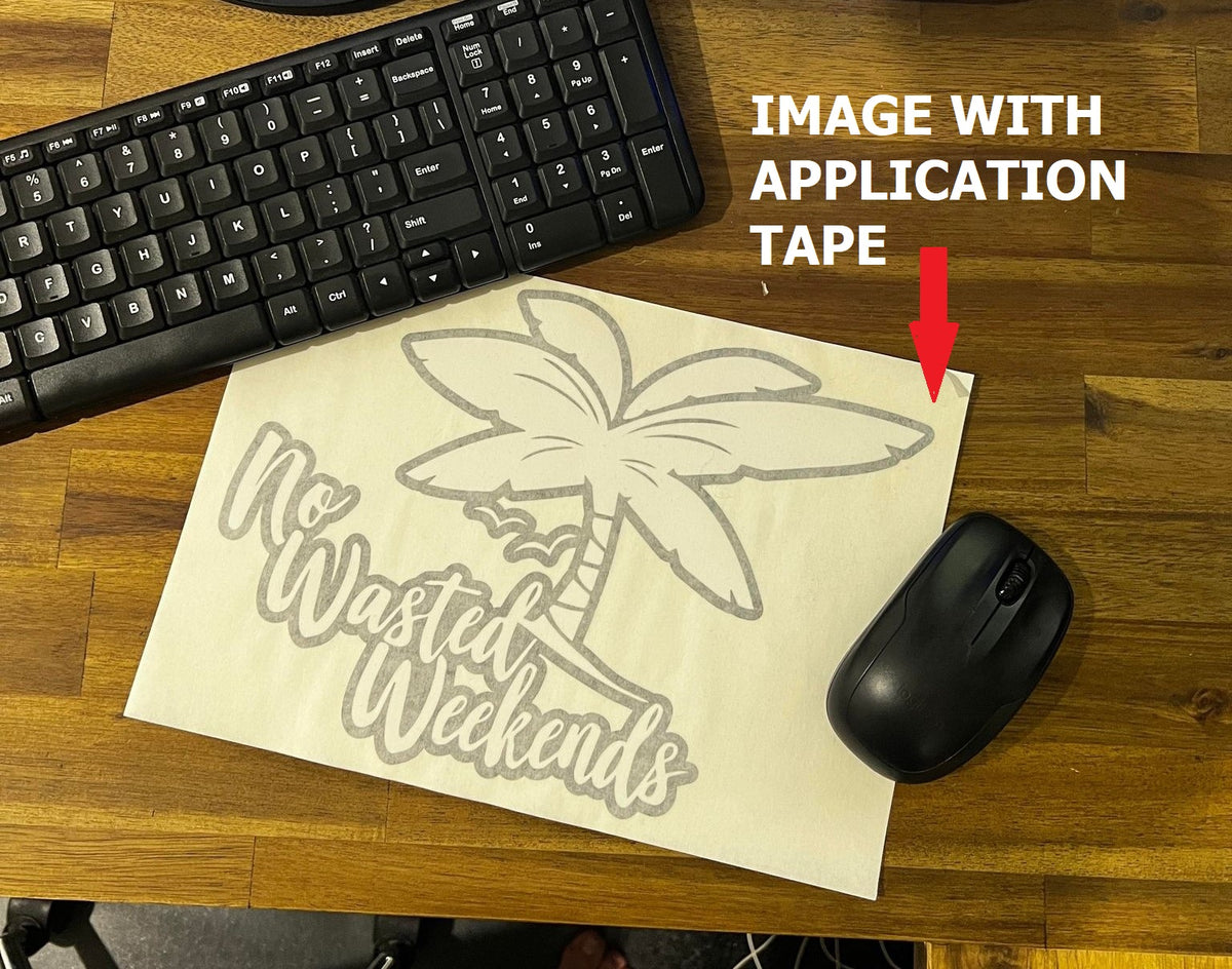 No Wasted Weekends A4 size SUPER STICKER (White logo / black outline ...